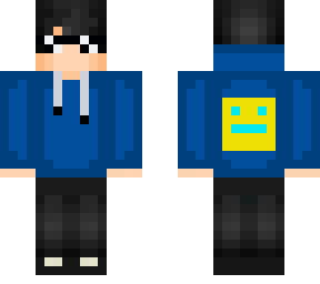 Geometry dash blue hoodie sunglasses | Minecraft Skin