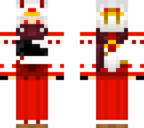 Female oni miko | Minecraft Skin