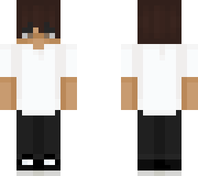 white t shirt brown hair boy | Minecraft Skin