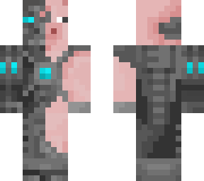 Blue Cyborg Pig | Minecraft Skin