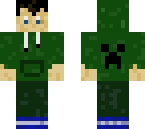 Classic Creeper skin with hoodie | Minecraft Skin