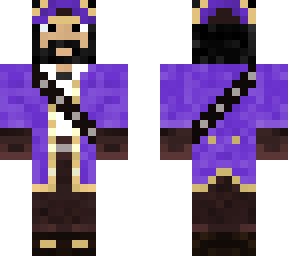 Captain Coal Leath Purple Heart skin | Minecraft Skin