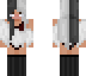white sweater & black thigh high socks | Minecraft Skin