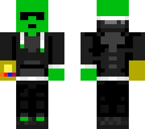Green Gamer Slime With Infinity Gauntlet | Minecraft Skin