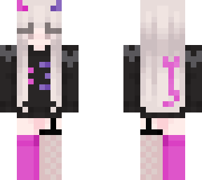 Multi colored emo devil girl | Minecraft Skin