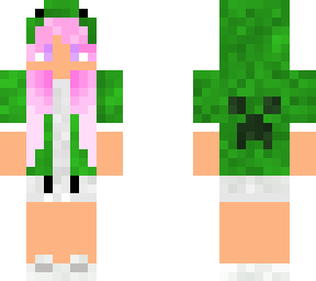 Creeper girl w pink hair | Minecraft Skin