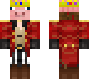 RingMaster Pig With Crown | Minecraft Skin