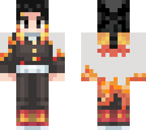 K the flame hashira | Minecraft Skin