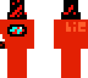 bloody red amung us top hat imposter | Minecraft Skin