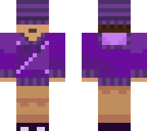 Purple Beanie Over Face | Minecraft Skin