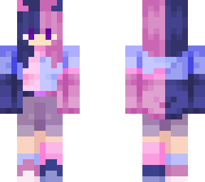 Pink/Blue Cute Girl | Minecraft Skin