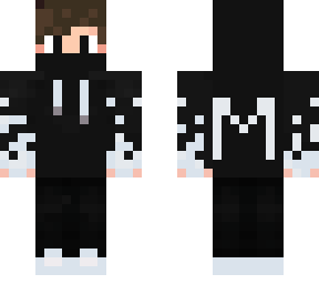 White and Black Skin With M letter [With Mask] | Minecraft Skin