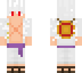 Gear 5luffy with red eyes | Minecraft Skin