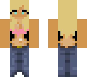 cute blonde y2k girl (navel piercing) | Minecraft Skin