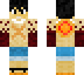 Luffy One Piece (Shirtless Haki) | Minecraft Skin