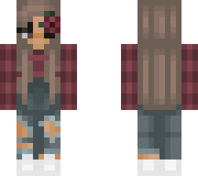 Minecraft Rose Girl Red Flannel Skin | Minecraft Skin