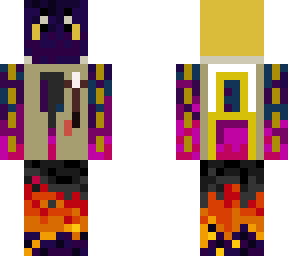 Sunset inner layer with golden figure outerlayer | Minecraft Skin