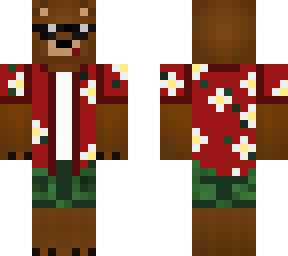 Summer Bear with Sunglasses | Minecraft Skin