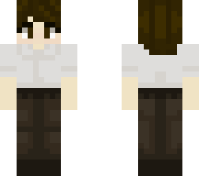 Dark brown pants with white shirt | Minecraft Skin