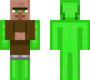 Alien eating villager costume for a villager | Minecraft Skin