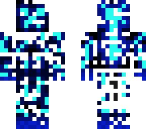 snowed neon blue gamer creeper | Minecraft Skin