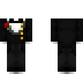 OB - Full Black Tux w/ Red Rose & Bowtie v2 | Minecraft Skin