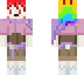 Albino bunny with rainbow hair | Minecraft Skin