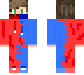 Half Red Half Blue boy | Minecraft Skin