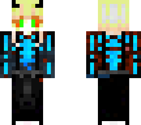 neon pvp girl devil horns cyber y2k | Minecraft Skin