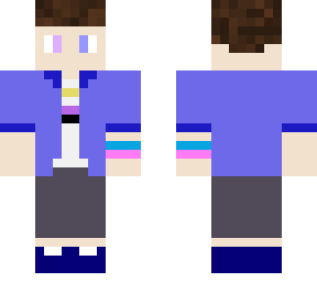 non binary bracelet eyes blue and pink | Minecraft Skin