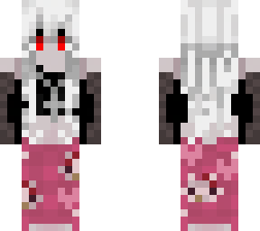 White Hair Goth Vampire Girl | Minecraft Skin