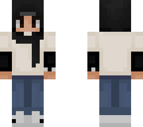 Muslim girl beige t-shirt outfit | Minecraft Skin