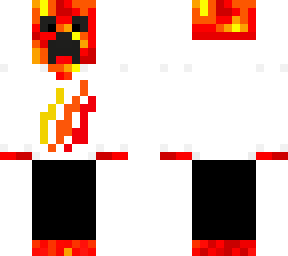 Preston in white fire merch | Minecraft Skin