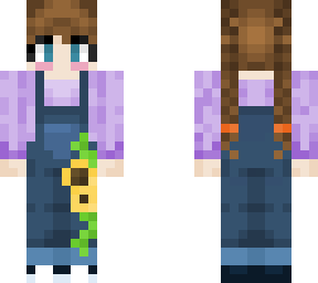 girl with braids and dungarees | Minecraft Skin
