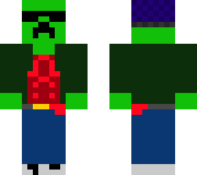 Cool Creeper with Glasses (T-shirt and Vest) | Minecraft Skin