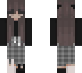 Black/Grey Pajamas Girl Skin | Minecraft Skin
