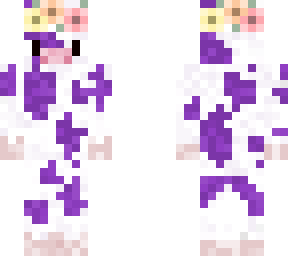 Purple Cow With Rainbow Flowers | Minecraft Skin