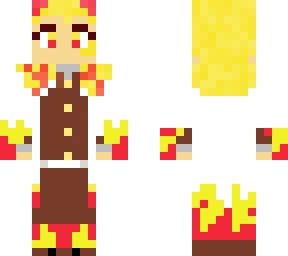 Kyojuro Rengoku from Demon Slayer | Minecraft Skin