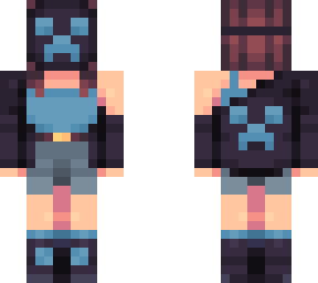 Light Blue Creeper Warrior Skin | Minecraft Skin