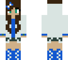 Blue Gamer Girl with a bow | Minecraft Skin