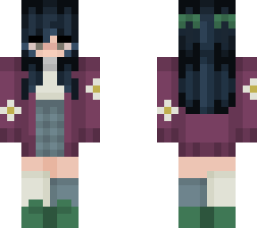 Cute Magenta and Green Girl Skin | Minecraft Skin