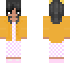 Girl in dress and yellow cardigan | Minecraft Skin