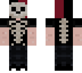 half and half skull | Minecraft Skin