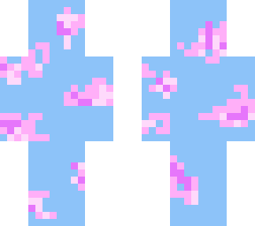 blue sky with pink clouds | Minecraft Skin