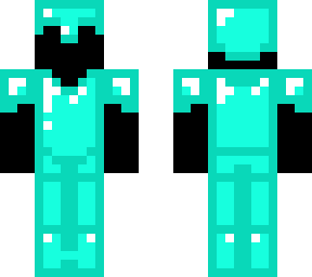 All black with diamond armor | Minecraft Skin