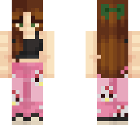 Green eyed hello kitty girl | Minecraft Skin