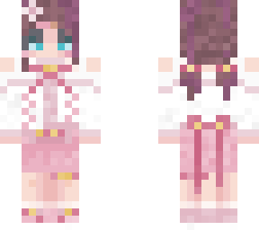 Pink White Ribbon Girl | Minecraft Skin