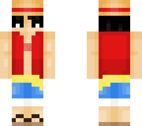 Luffy post and pre timeskip outfit combined | Minecraft Skin
