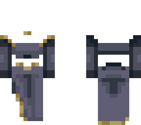 [BASE] charocal gown + gold trim | Minecraft Skin