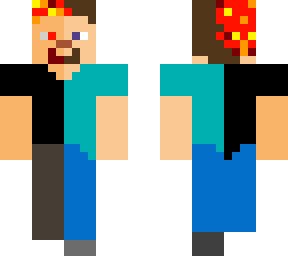 half fire steve | Minecraft Skin
